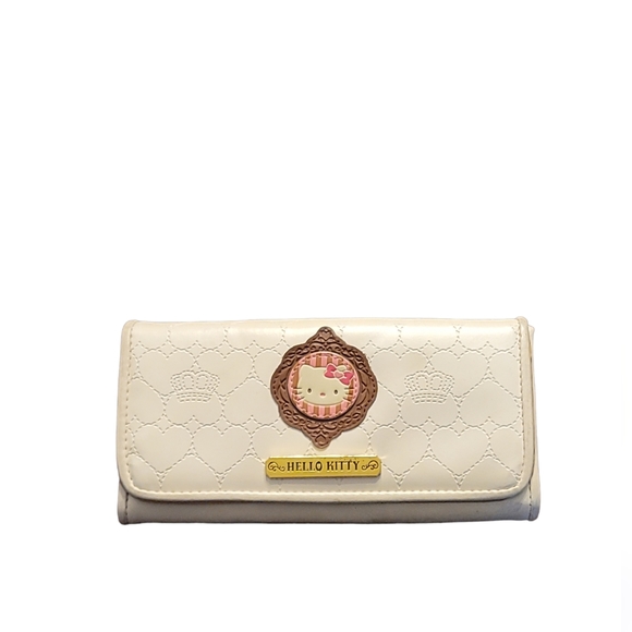 Hello Kitty | Bags | Hello Kitty Sanrio Cream Gold Long Wallet | Poshmark